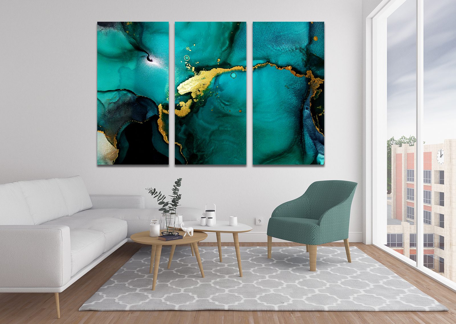 Abstract Ink Green Blue Gold Black Canvas Wall Art Mycanvases